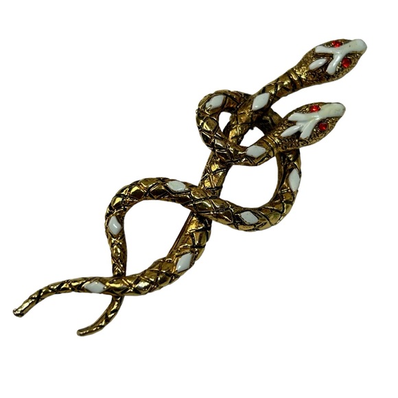 arthur pepper | Jewelry | Vintage Signed Art Double Snakes Pin Brooch ...